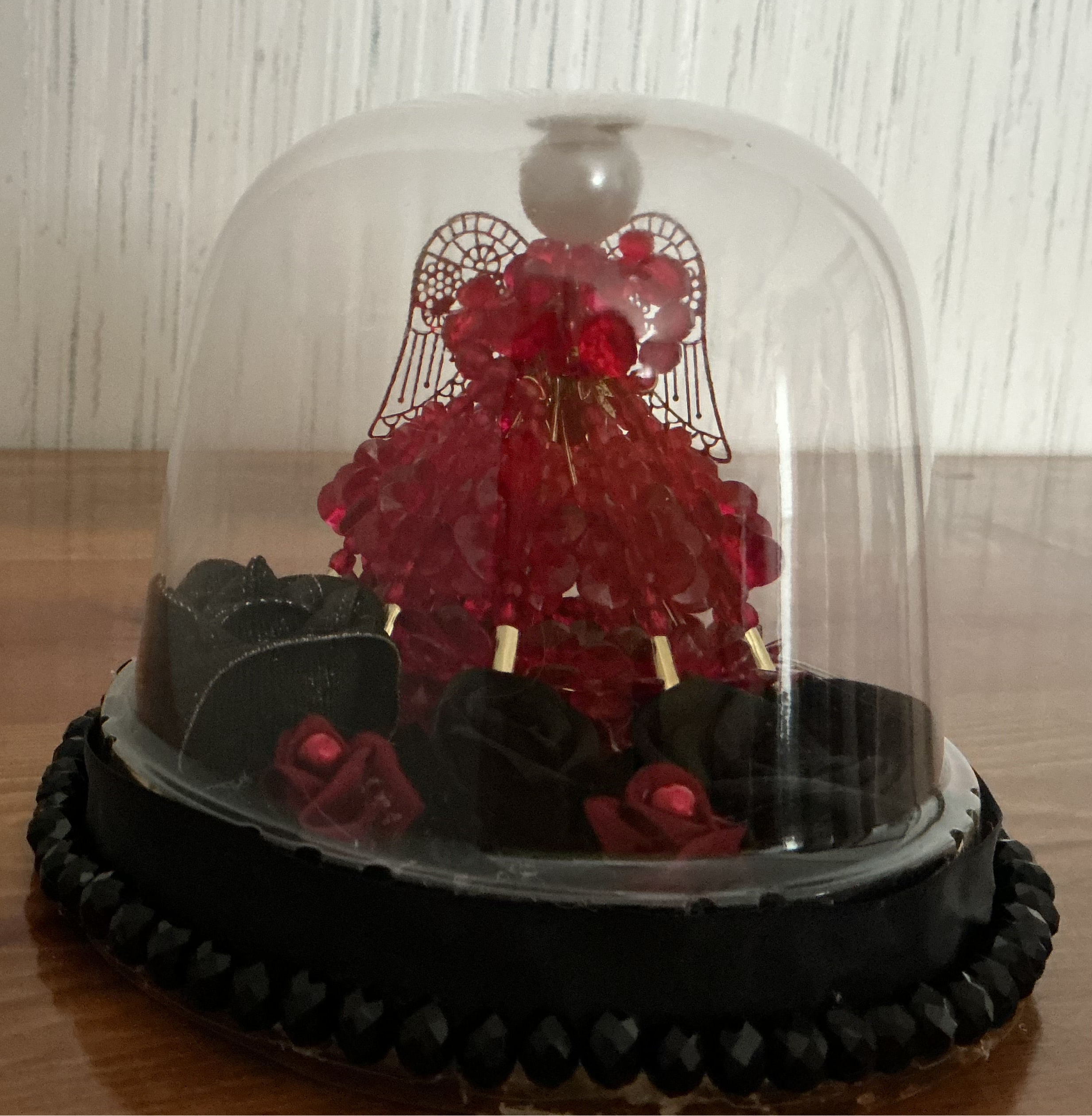 Red & Black Beaded Angel Decor | Handmade Dream Guardian | Angela ...